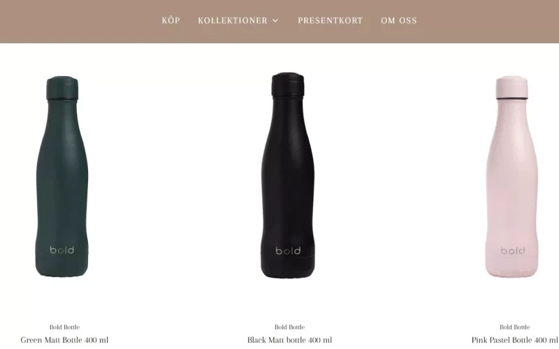 E-handelsföretag: Bold Bottle - Termoflaskor i rostfritt stål för en ...